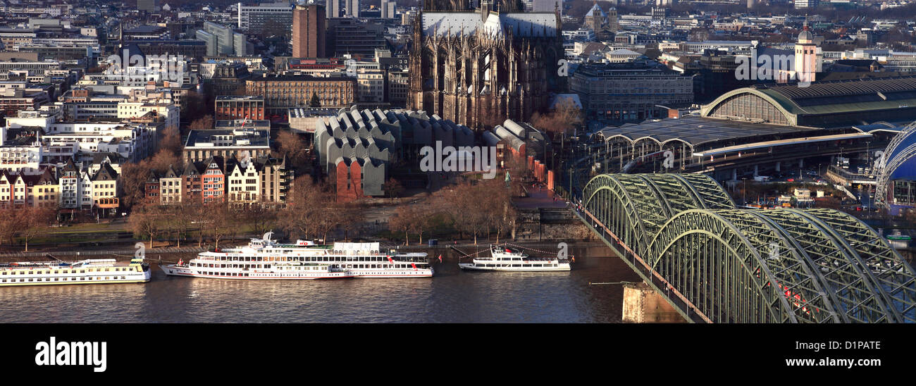 Ariel Landscape view, Cologne City, Cologne Cathedral, St Martins ...