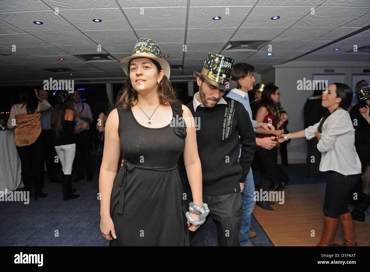 New Year's Eve of 2013 aboard the Hornblower Hybrid in New York harbor ...