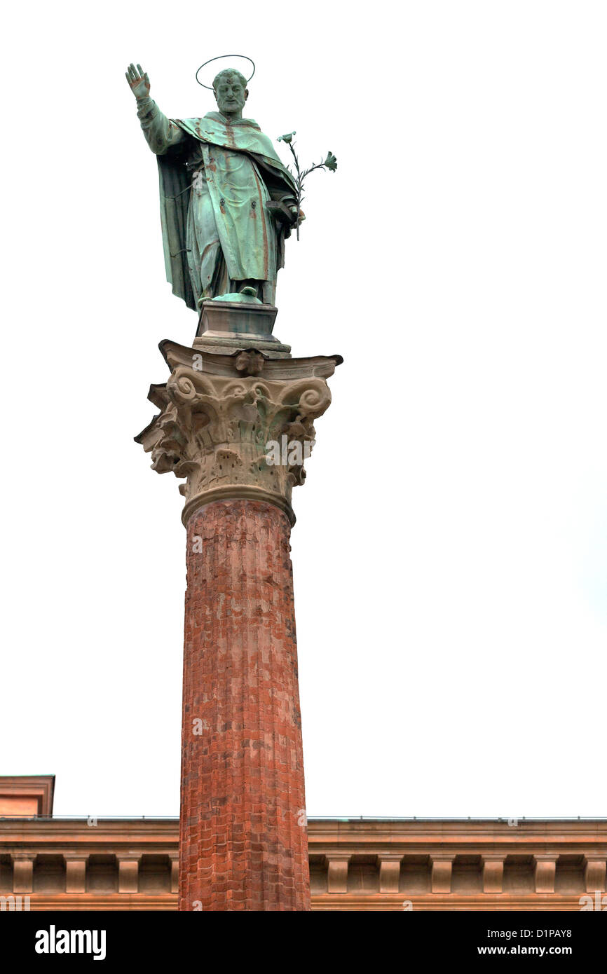 statue and column of Saint Dominic near Basilica of San Domenico ...
