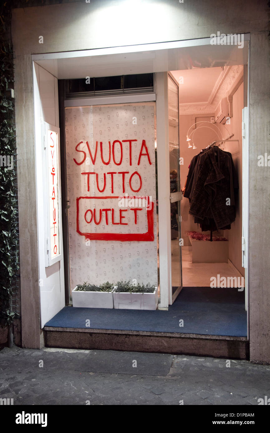Outlet clothes entrance Rome Italy Stock Photo - Alamy