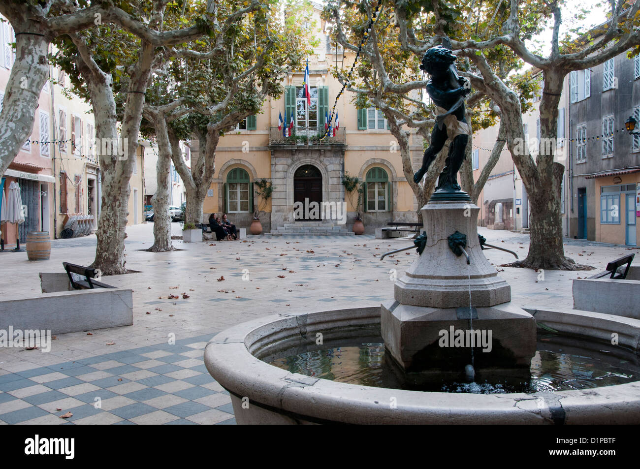 Main Square Collobrières France Stock Photo - Alamy