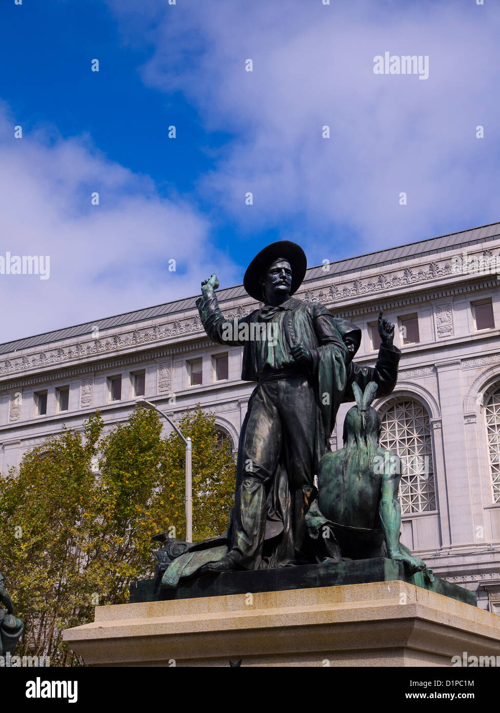 Memorial to the California Gold rush miners or 49ers near the City Hall ...