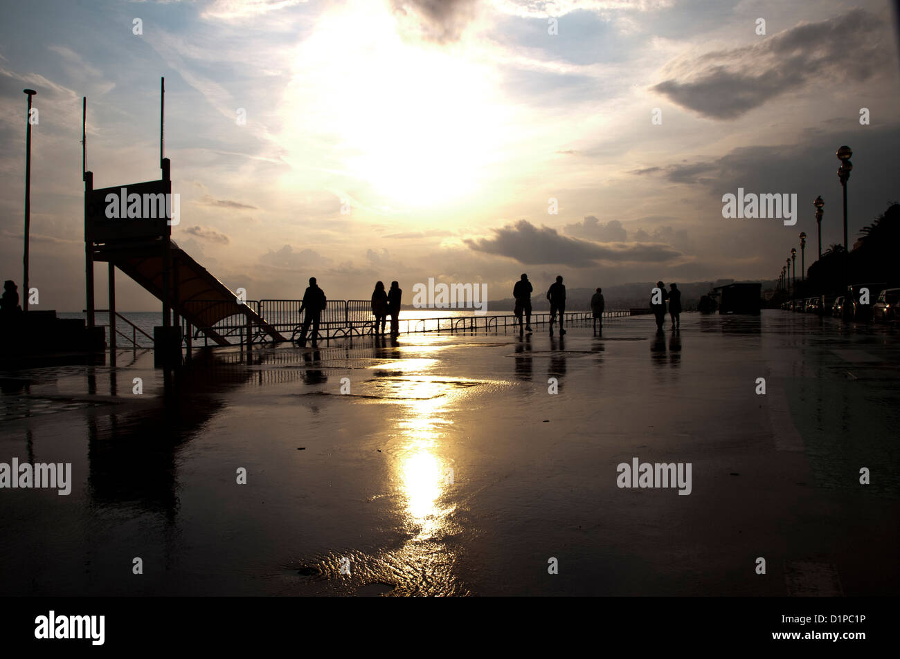 Sunset, Nice Promenade Stock Photo - Alamy
