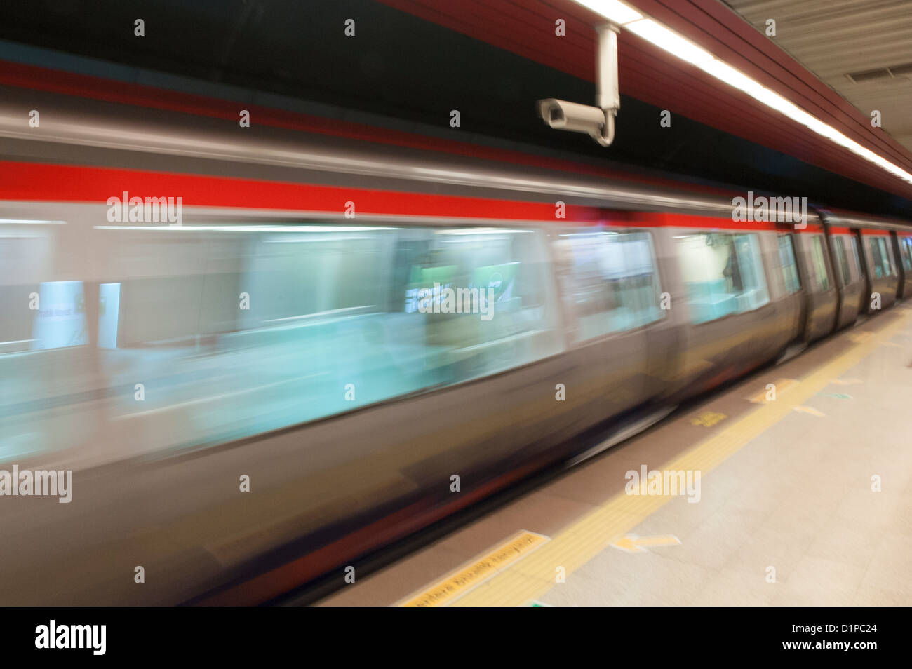 Train at Istanbul Metro station, Istanbul, Turkey Stock Photo - Alamy