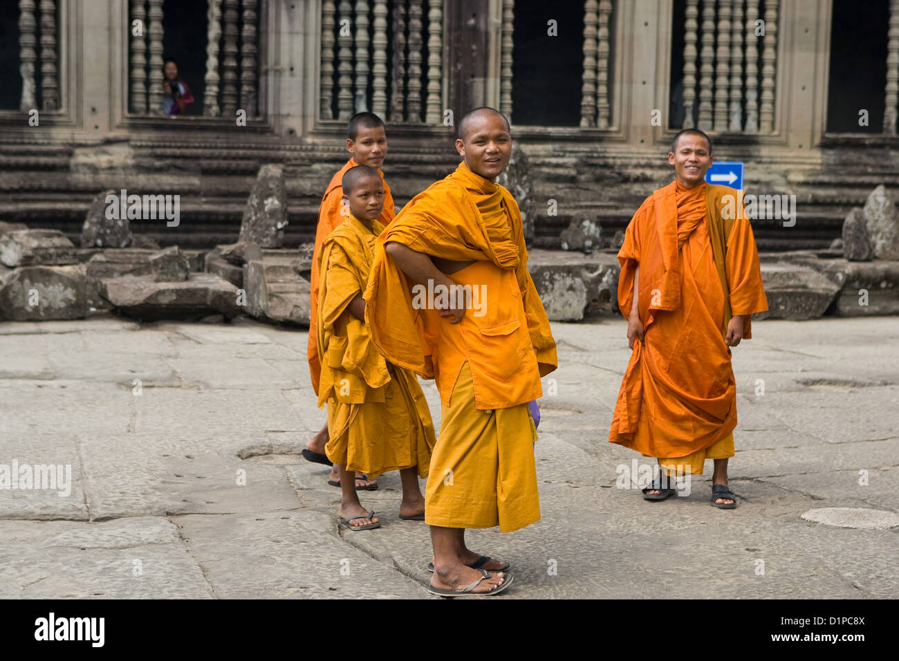 Monks at the temple of Angkor Wat, Cambodia Stock Photo - Alamy