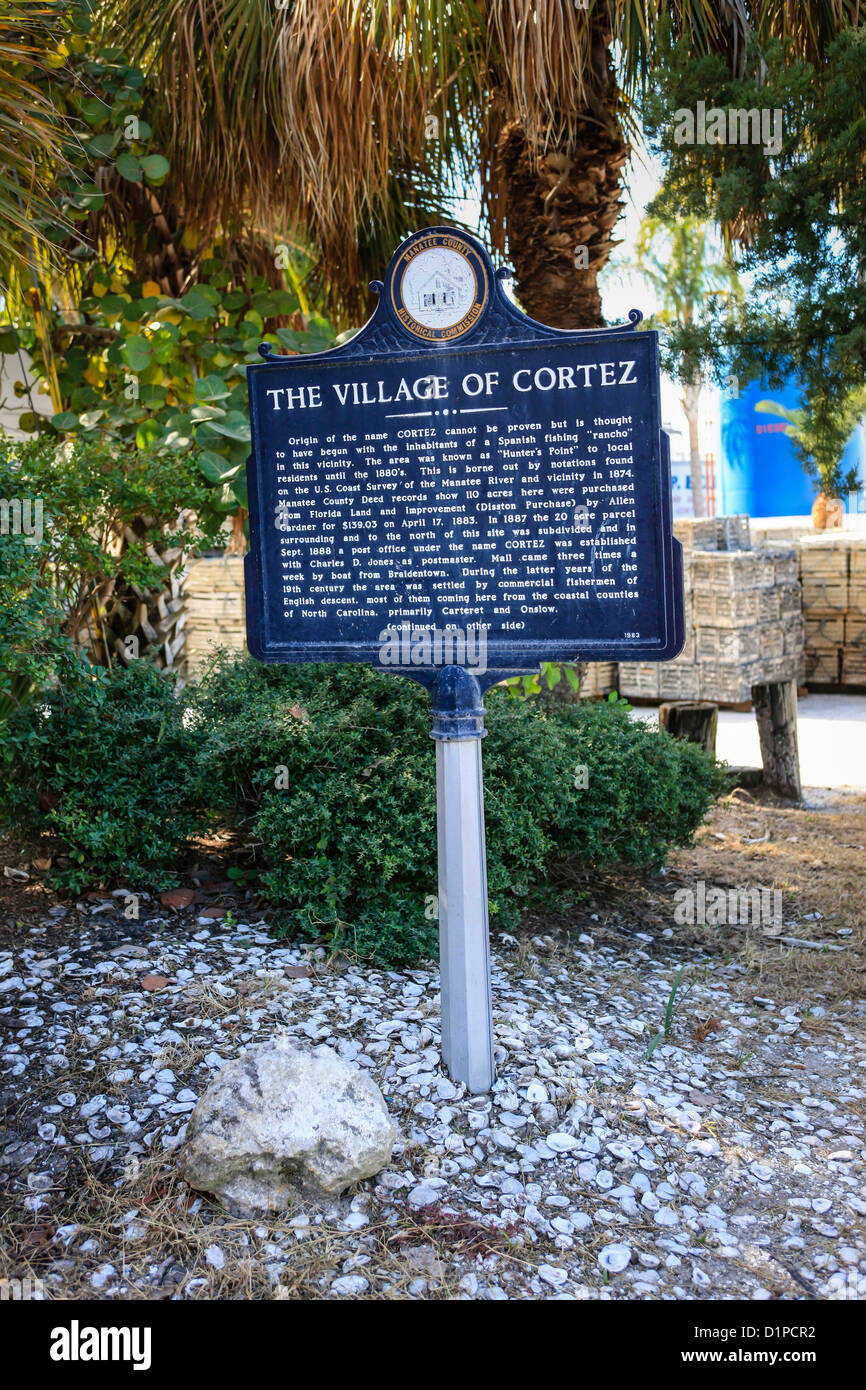 Historical Placard giving the history of Cortez on Anna Maria Island FL ...