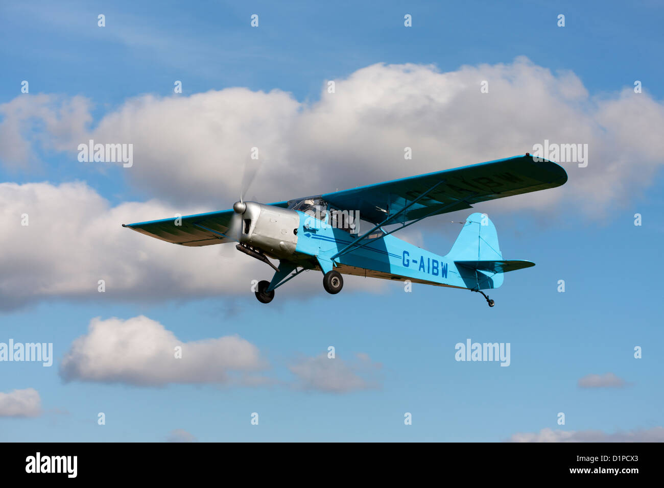 Auster J1N Alpha G-AIBW in flight at Breighton Airfield Stock Photo - Alamy