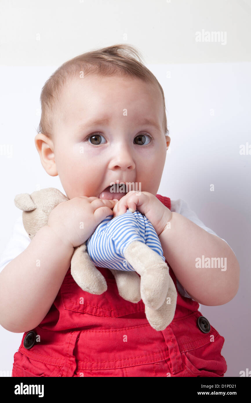 baby girl with teddy bear Stock Photo - Alamy