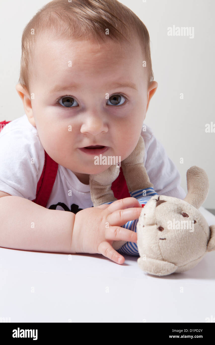 baby girl with teddy bear Stock Photo - Alamy