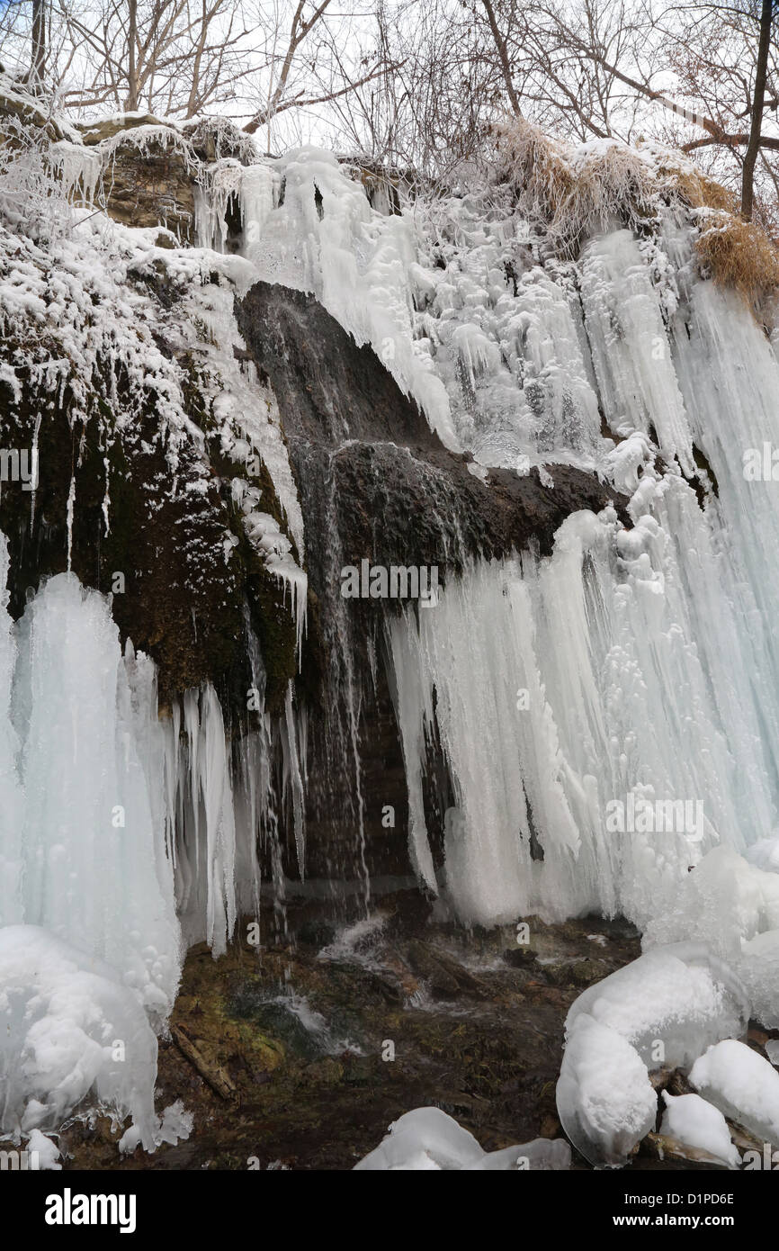 A frozen waterfall at Shadow Falls in St. Paul, Minnesota Stock Photo ...