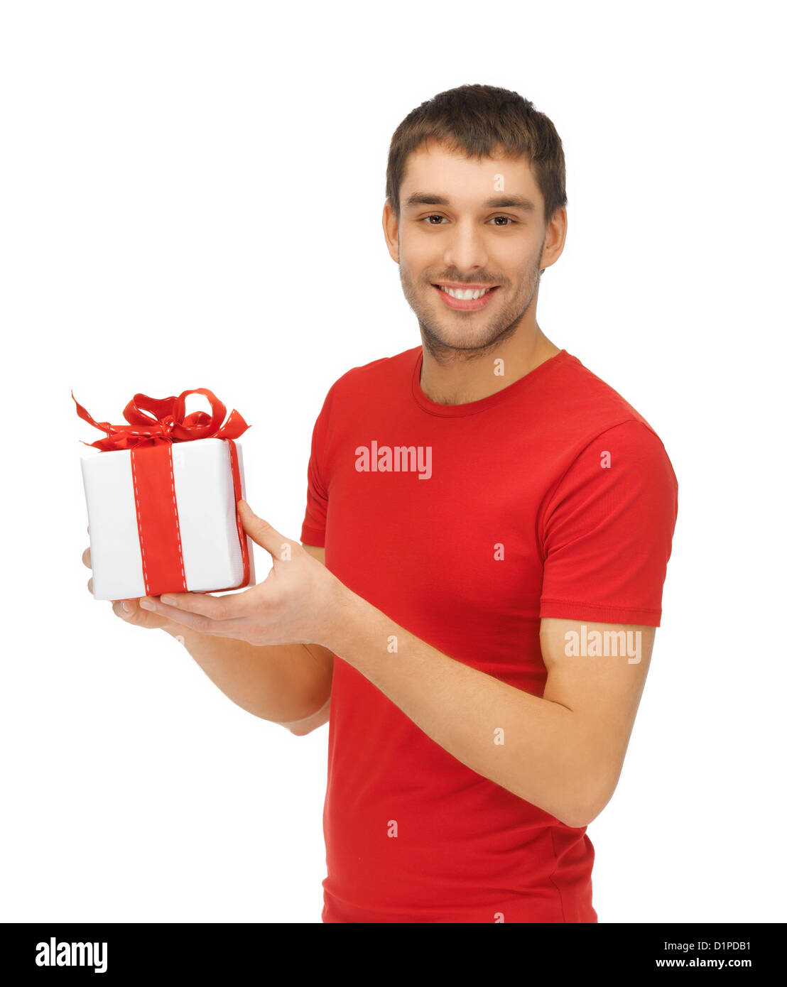 handsome man with a gift Stock Photo - Alamy
