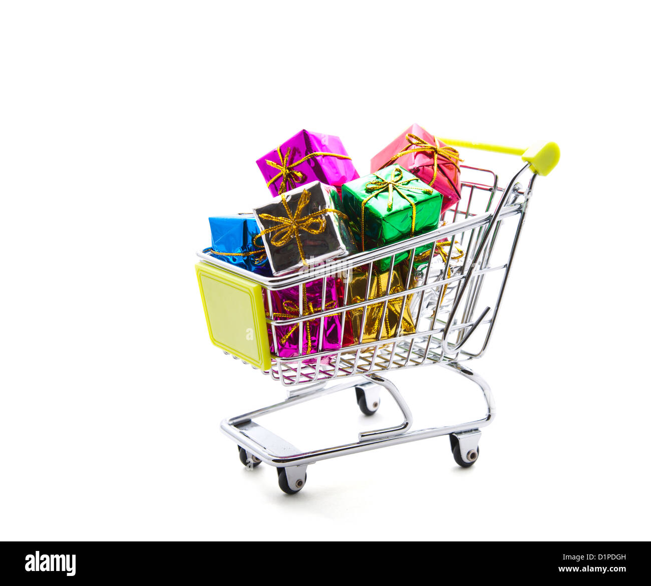 Gifts in basket Cut Out Stock Images & Pictures - Alamy
