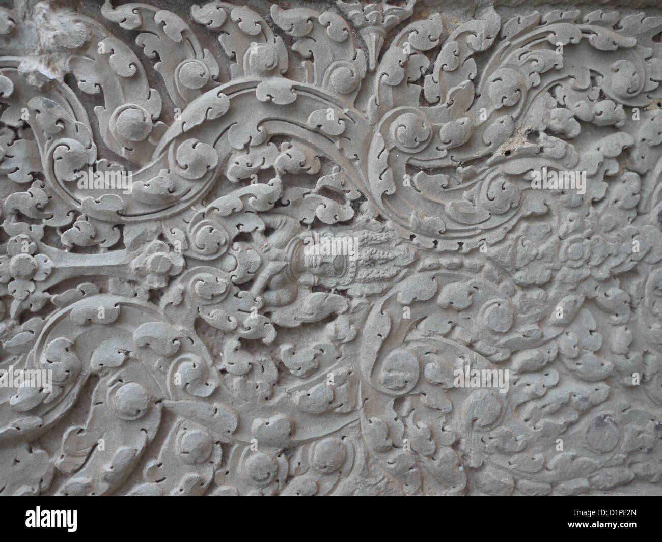 detailed stone carving Angkor Wat temple wall Stock Photo - Alamy
