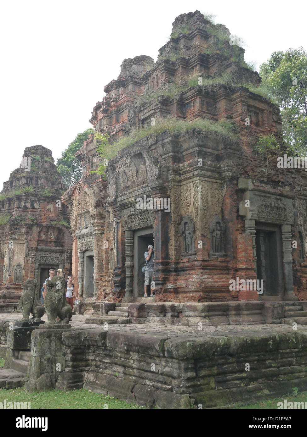 sandstone towers Preah Ko Cambodian temple Stock Photo - Alamy