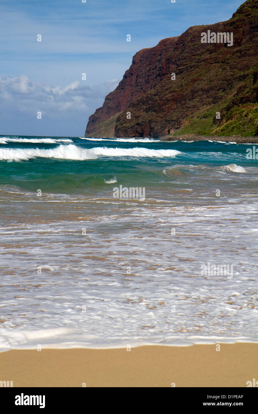 Polihale Beach and State Park located on the western side of the island ...