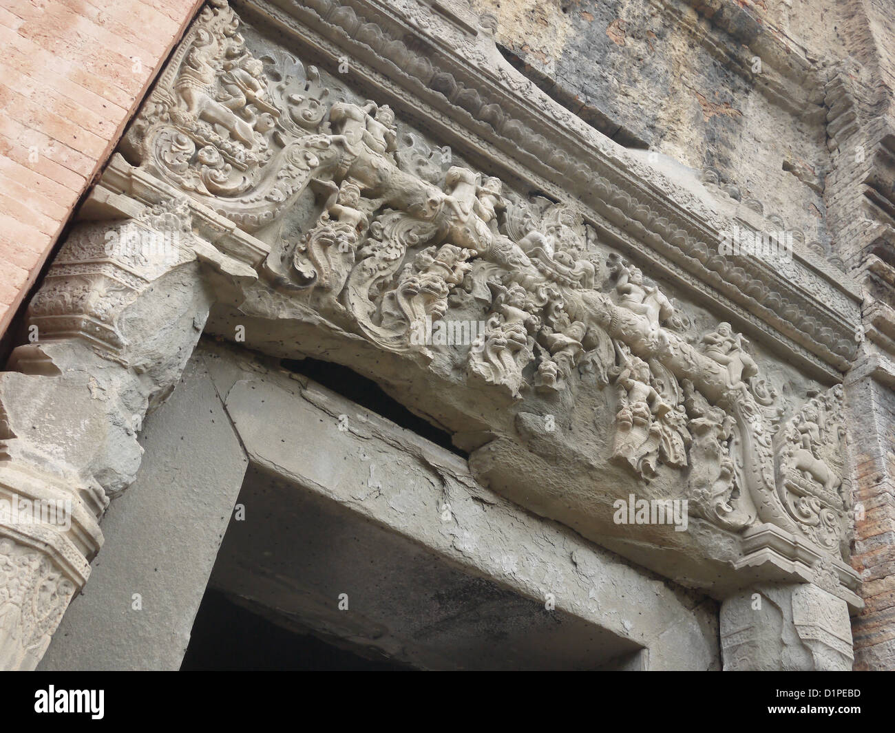 brick towers detailed carvings Stock Photo - Alamy