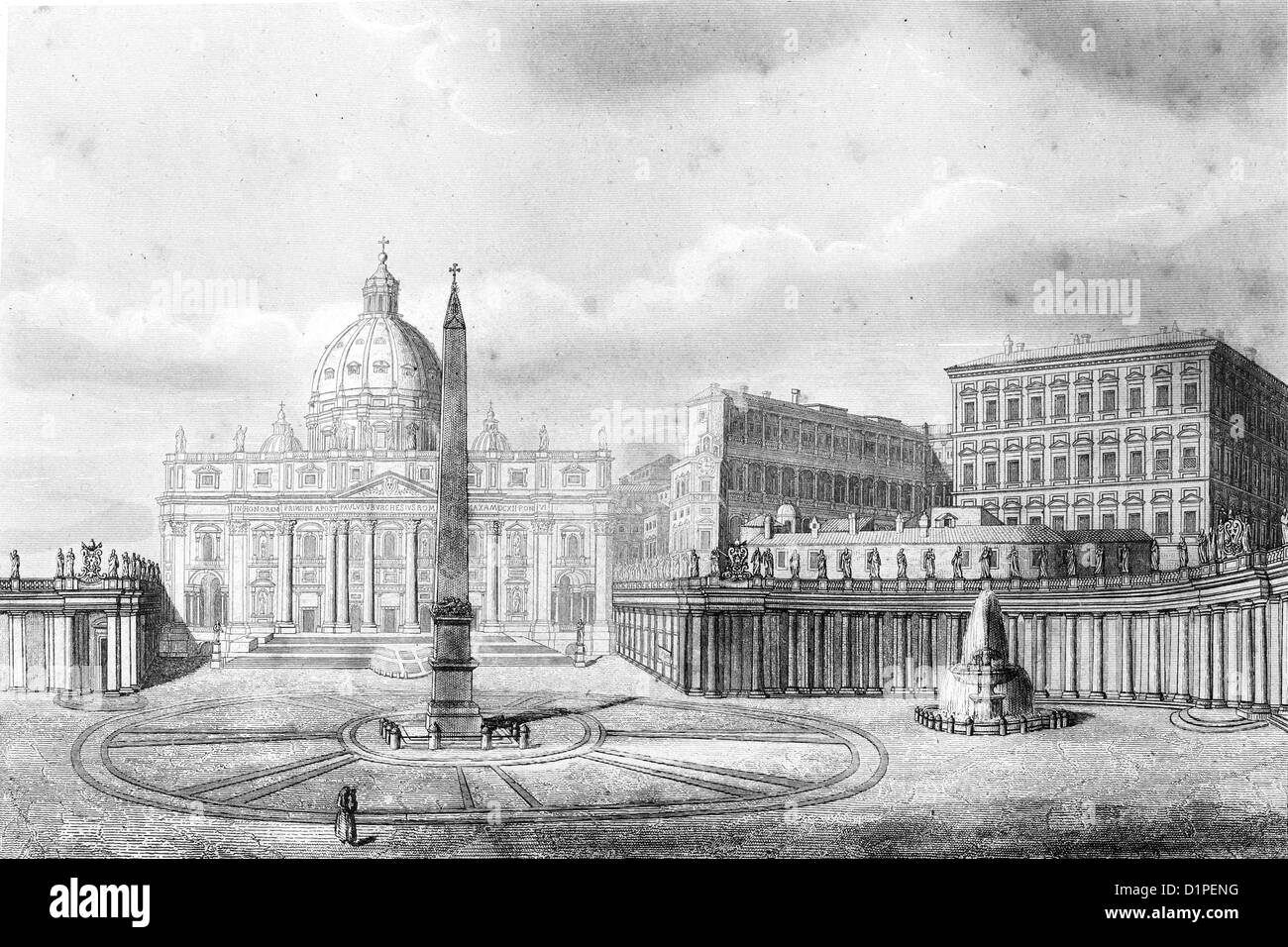 Old st peters basilica drawing hi-res stock photography and images - Alamy