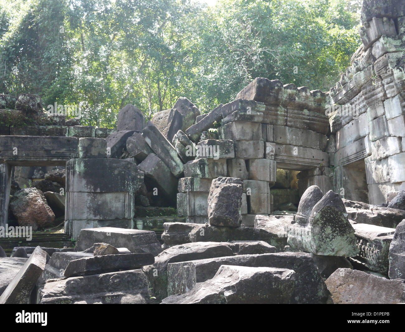 old destructed broken stone wall temple Stock Photo: 52740307 - Alamy