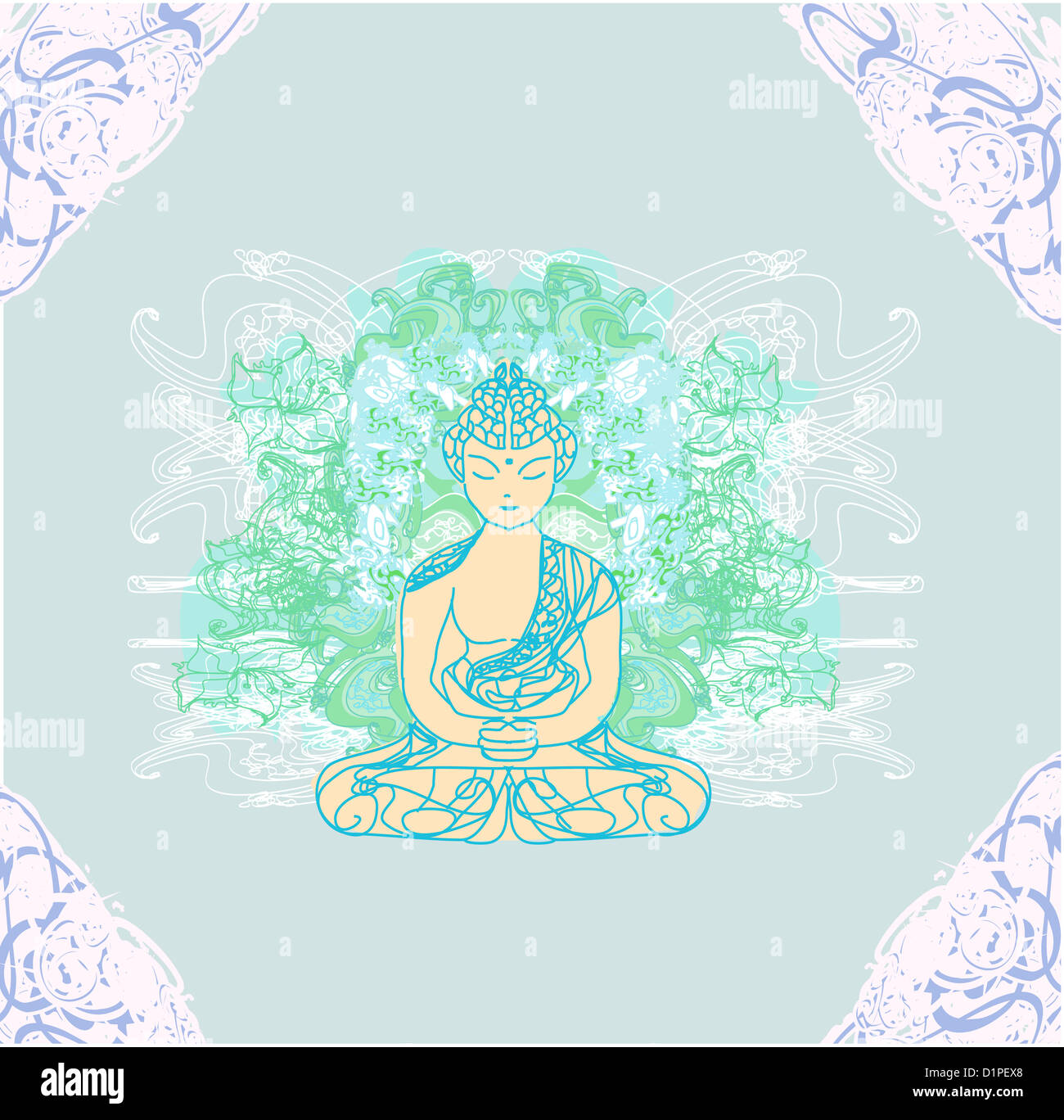 Chinese Traditional Artistic Buddhism Pattern Stock Photo - Alamy