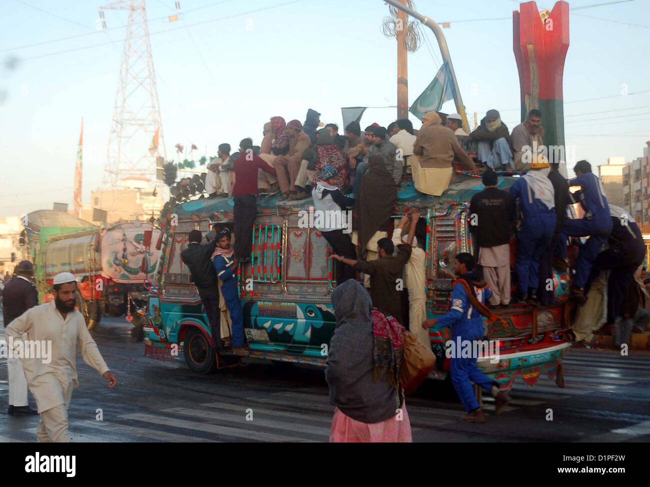 Passengers traveling on an overloaded bus as the shortage of ...