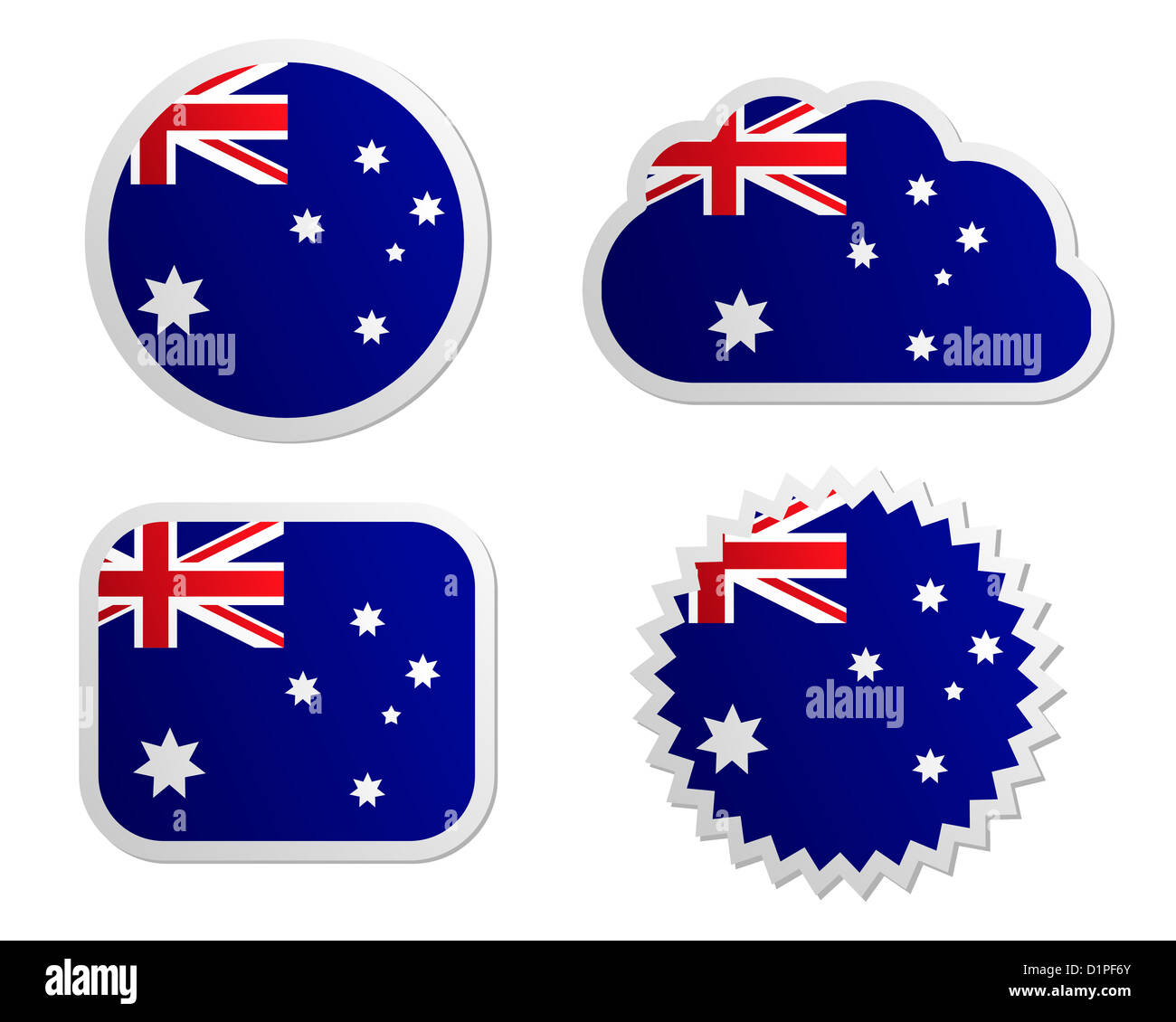 Australia flag labels Stock Photo - Alamy