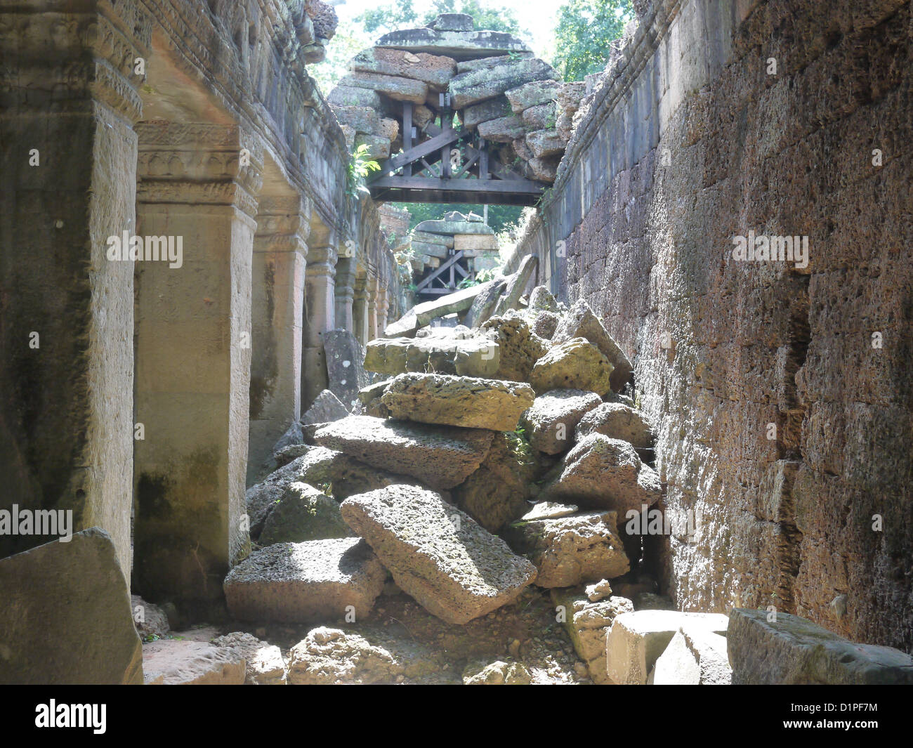 stone blocking pathway inside building structure Stock Photo - Alamy