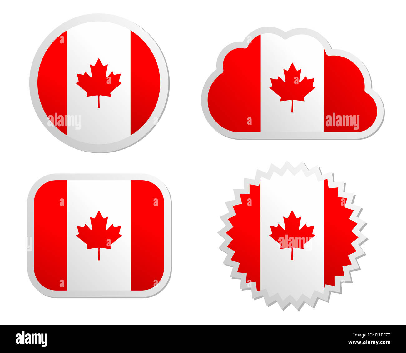 Canada flag labels Stock Photo - Alamy