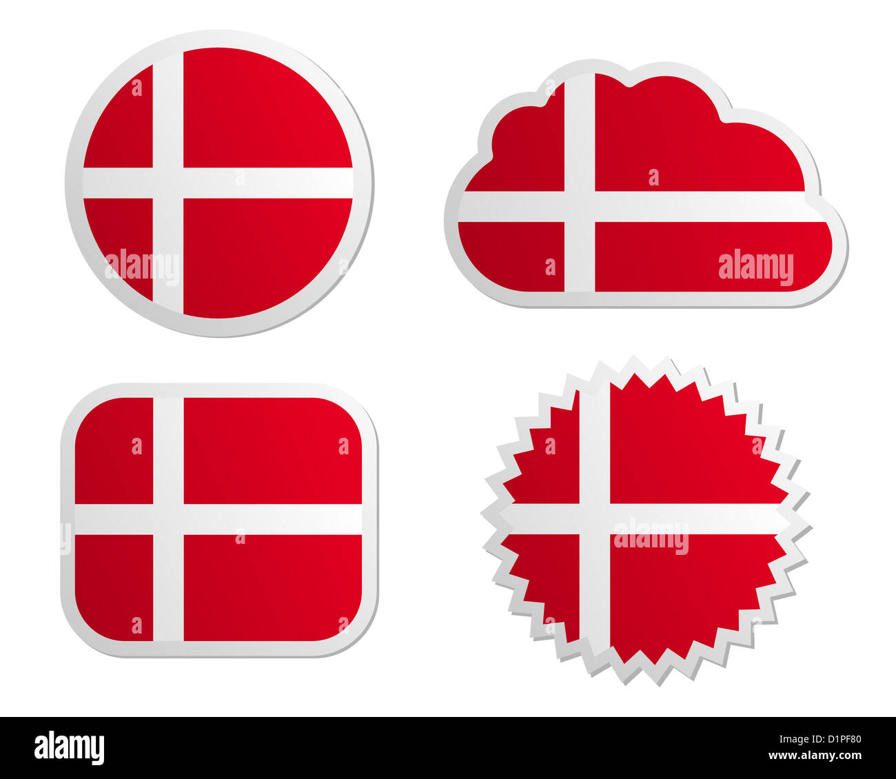 Denmark flag labels Stock Photo - Alamy