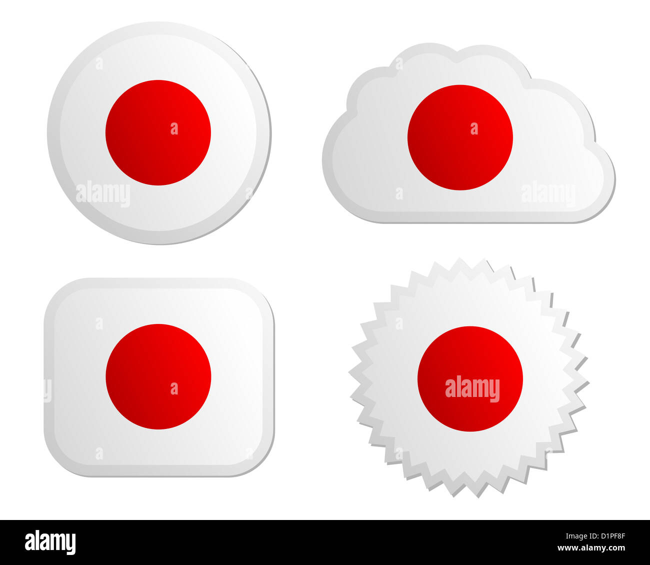 Japan flag labels Stock Photo - Alamy