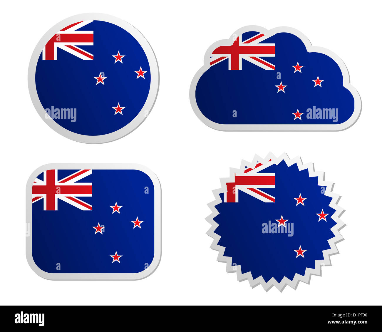 New Zealand flag labels Stock Photo - Alamy