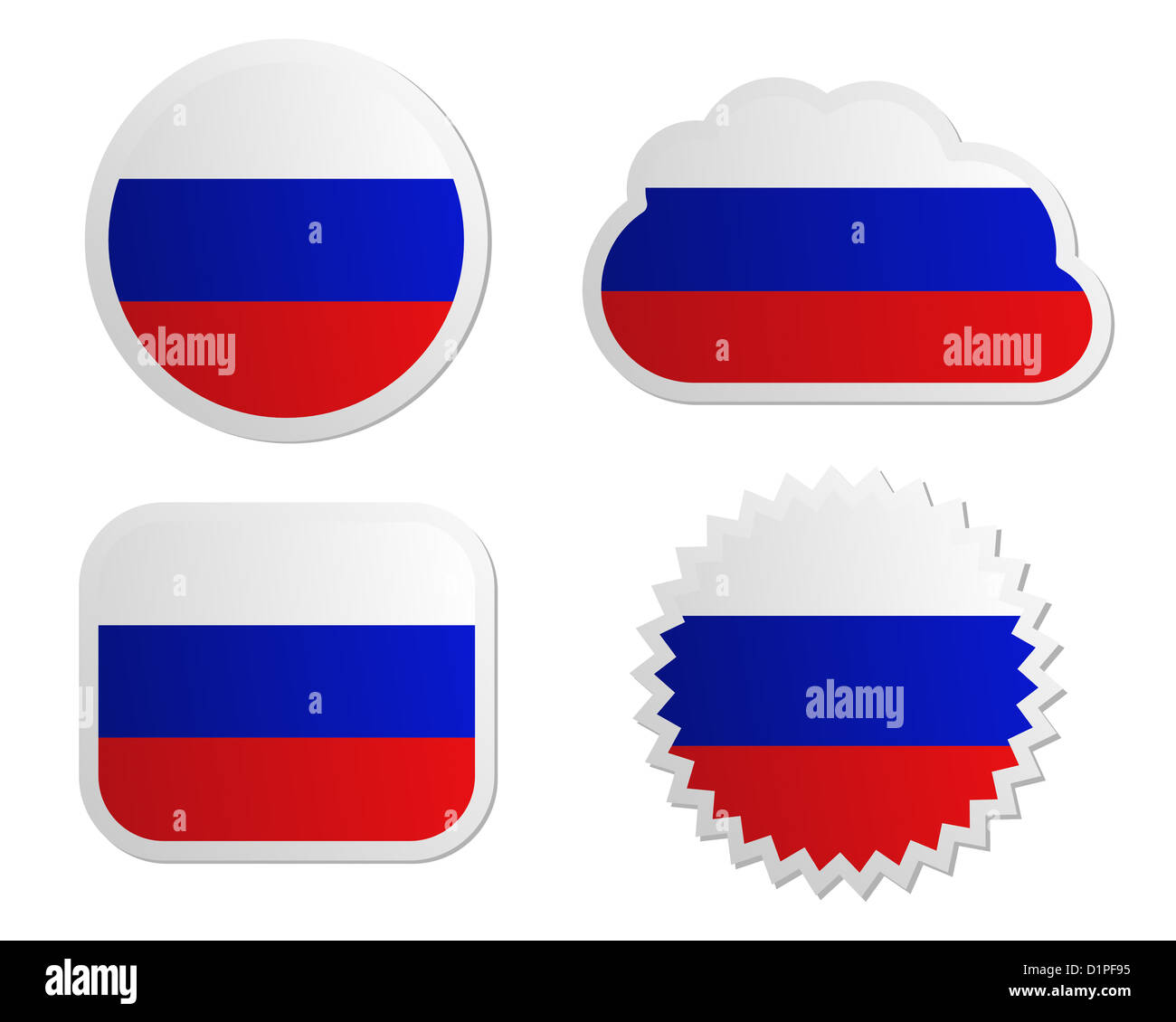 Russia flag labels Stock Photo - Alamy