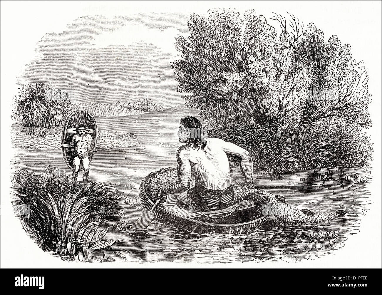 Ancient britons fishing from coracles hi-res stock photography and ...