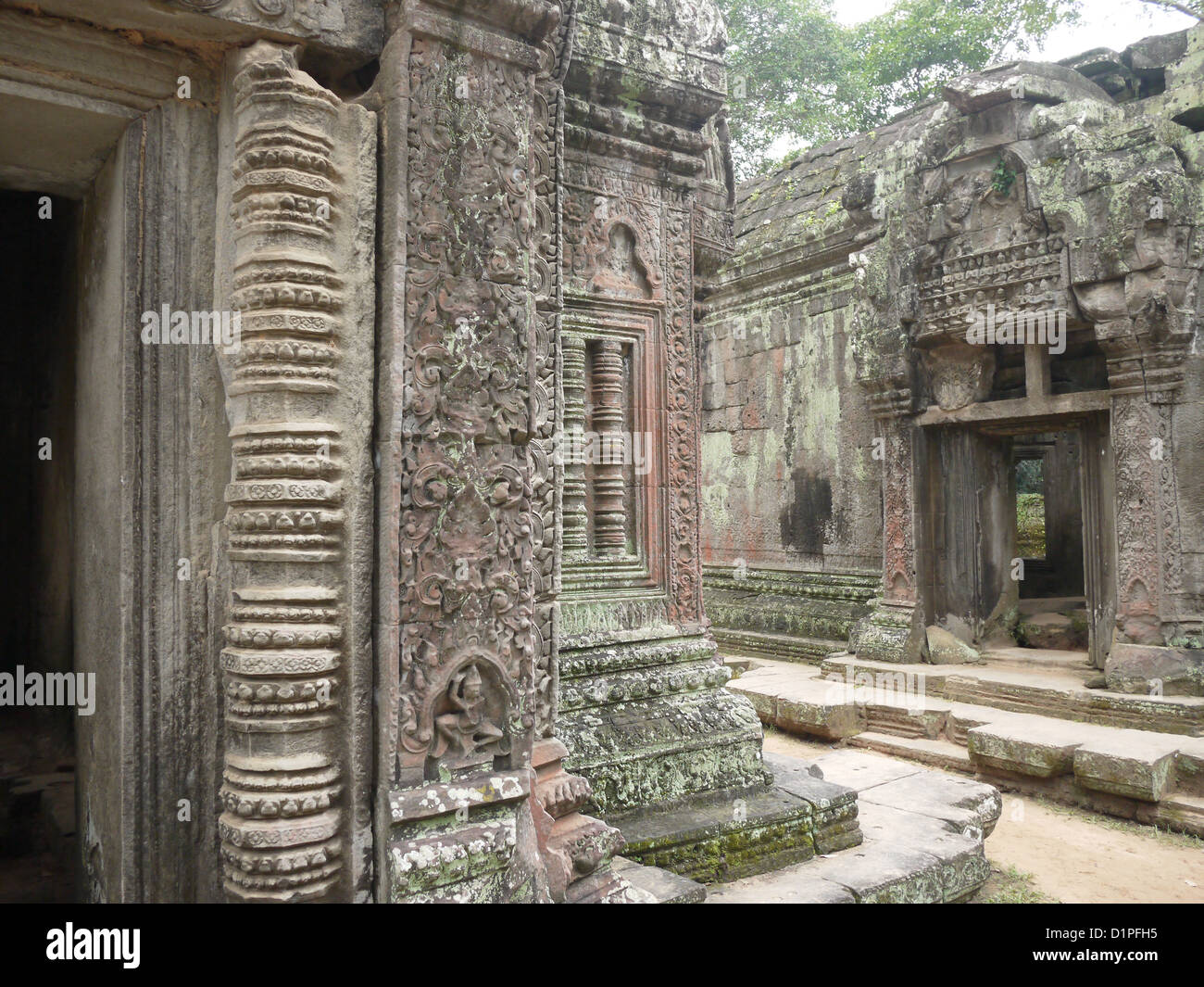 Ta Prohm temple interior walkways Stock Photo - Alamy