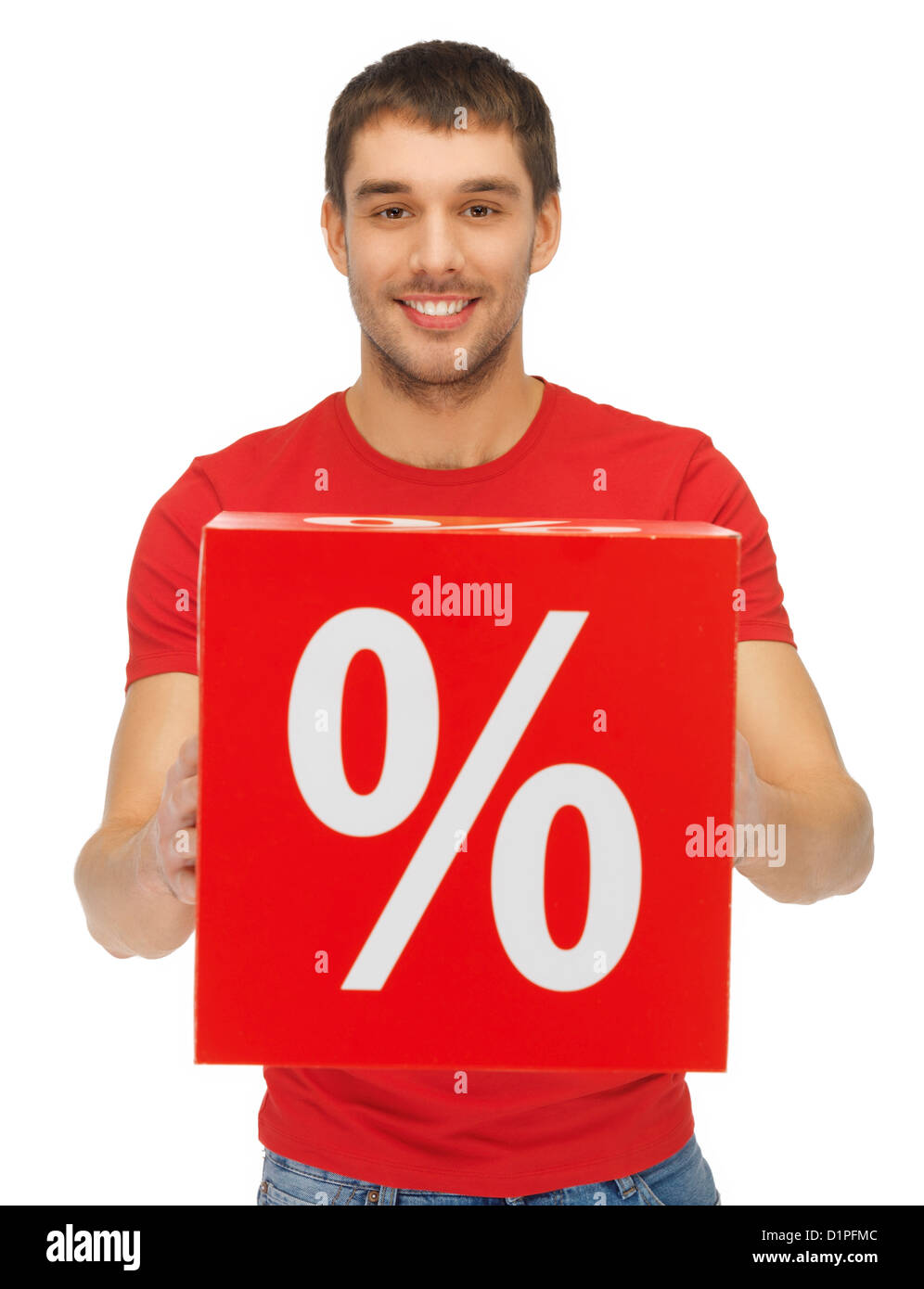 man with percent sign Stock Photo - Alamy