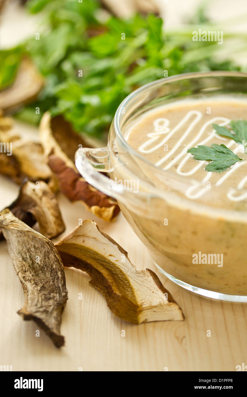 mushroom puree soup Stock Photo - Alamy