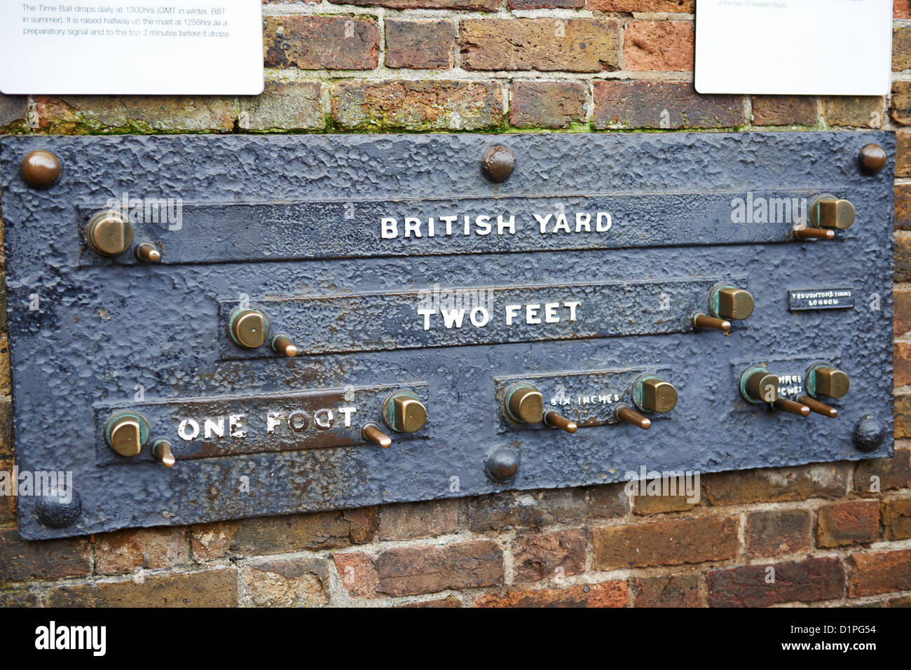 Standard lengths on the wall of the Royal Observatory Greenwich London ...