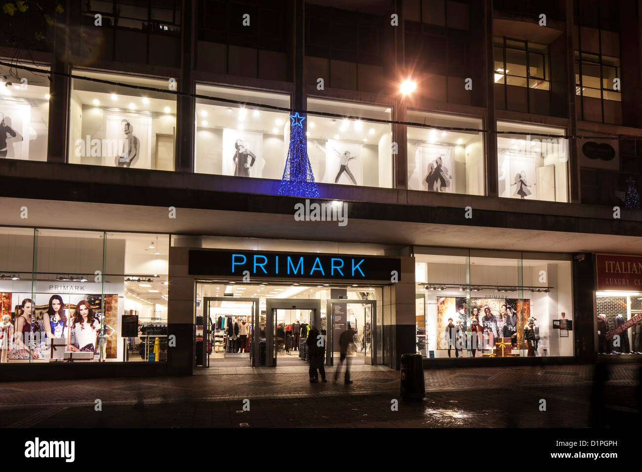 The original Primark city centre shop and night, Birmingham, England ...