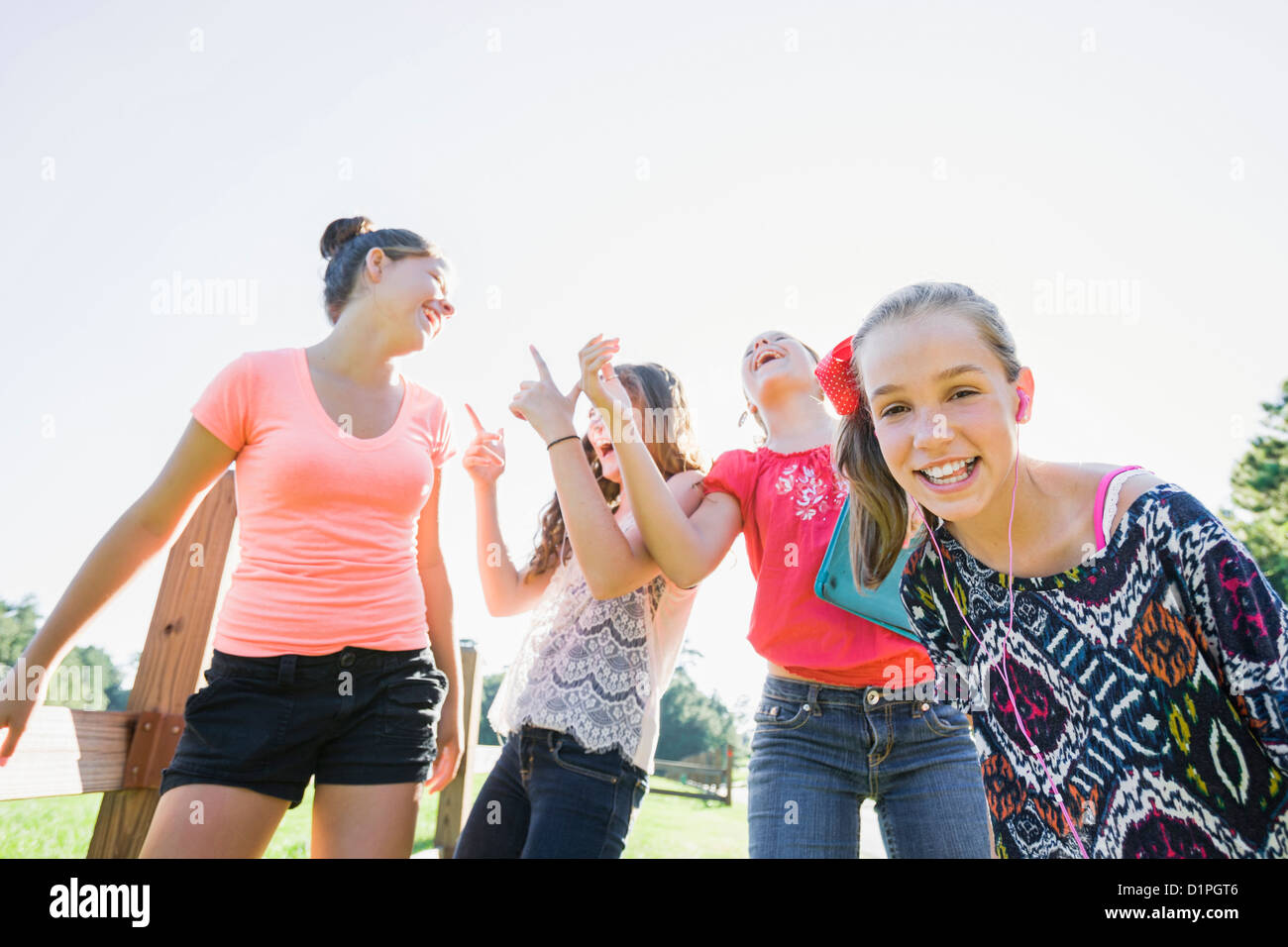 Caucasian girls hanging out together Stock Photo - Alamy
