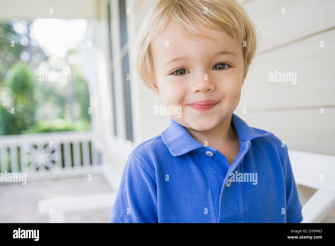Smiling Caucasian boy Stock Photo - Alamy