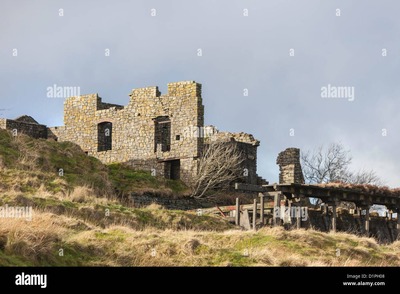 Old abandoned Abdon Quarry buildings on Brown Clee Hill, Shropshire ...