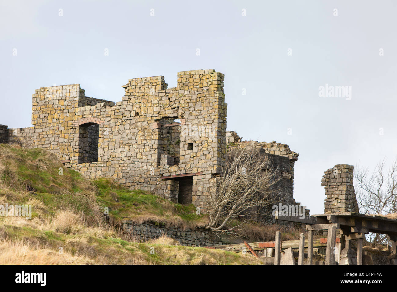 Old abandoned Abdon Quarry buildings on Brown Clee Hill, Shropshire ...