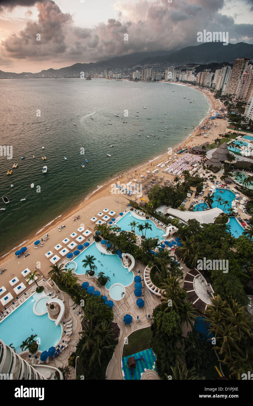 Pictures taken in Acapulco, Mexico, during the sunset and night Stock ...