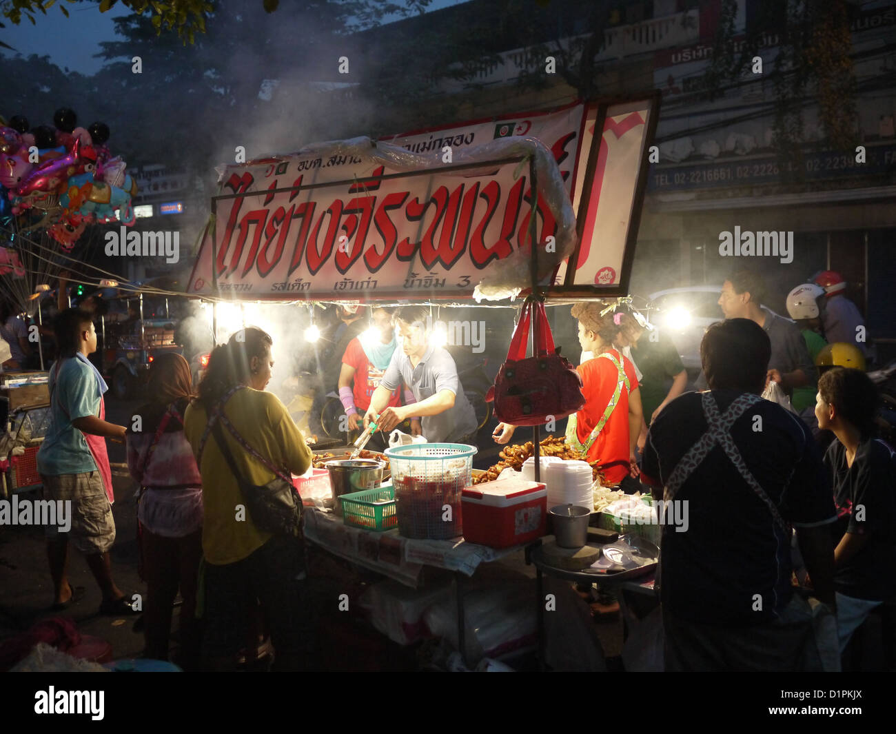street vendor serving thai local people Stock Photo - Alamy