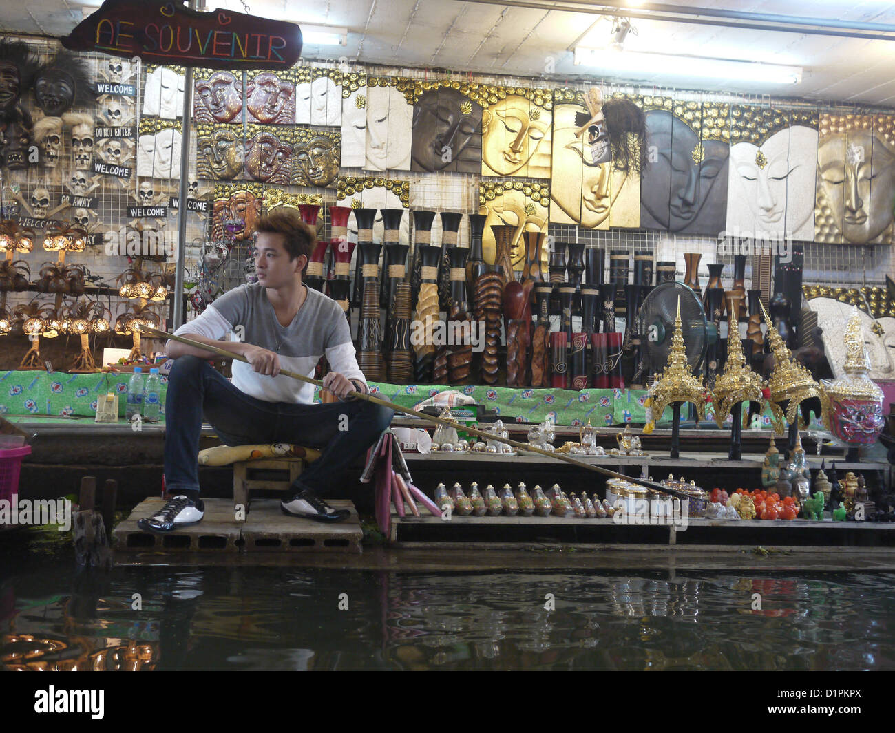 thailand river gift shop Stock Photo - Alamy