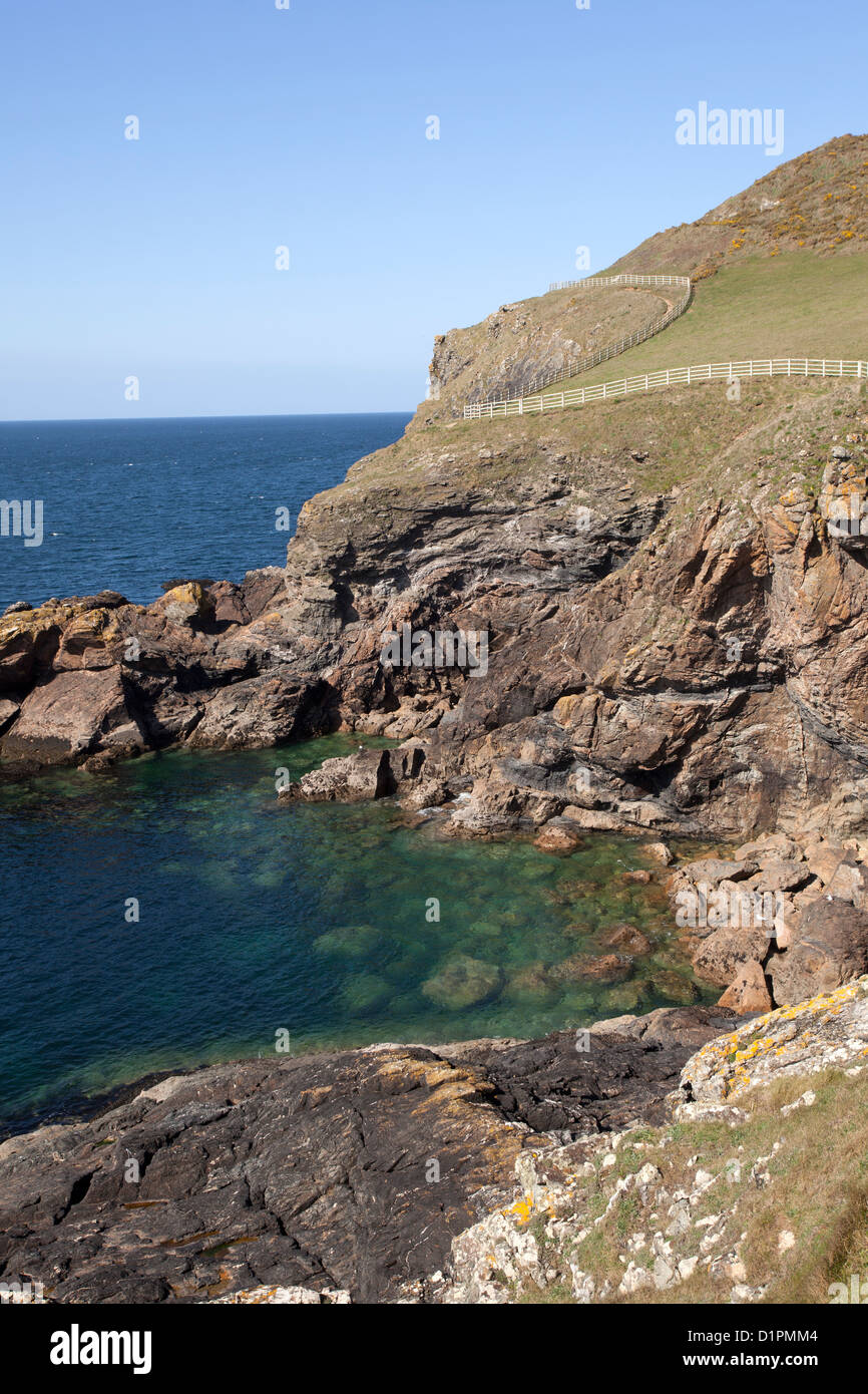 The coastline at Port Quinn, North Cornwall Stock Photo - Alamy