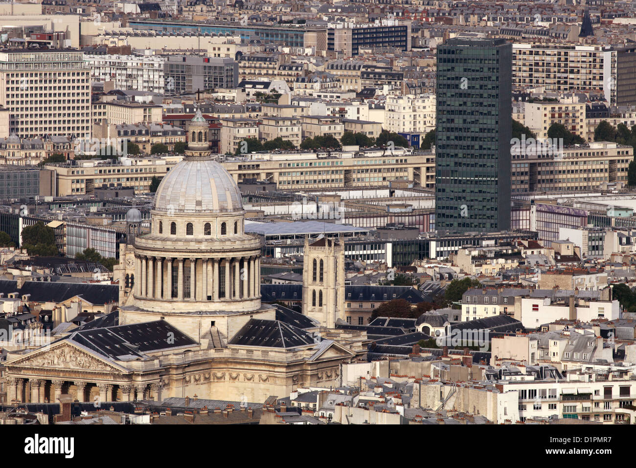 Le Panthéon in Paris - view from tower Montparnasse Stock Photo - Alamy