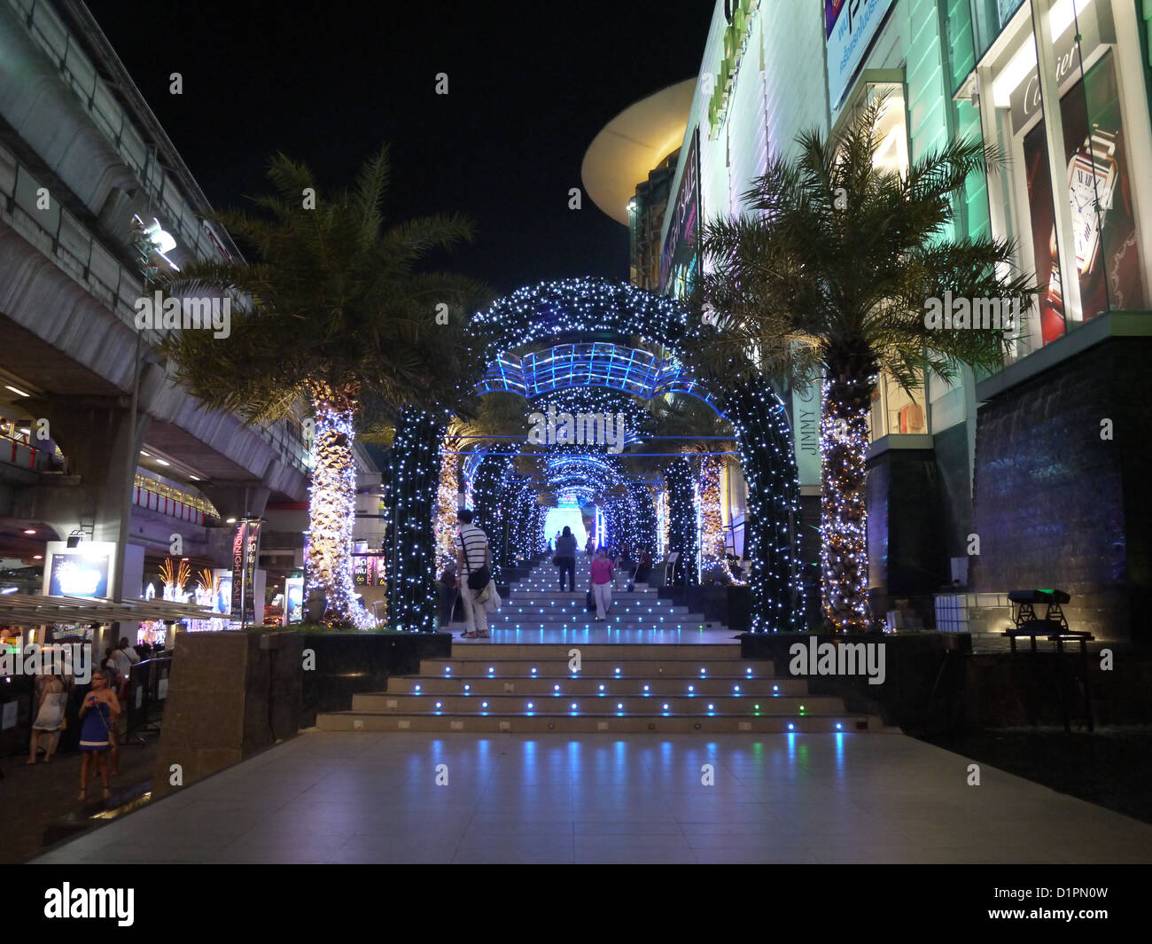 neon light pathway night Stock Photo - Alamy