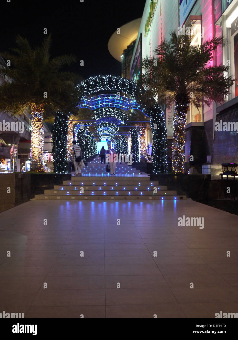 outdoor marble stone walkway night Stock Photo - Alamy