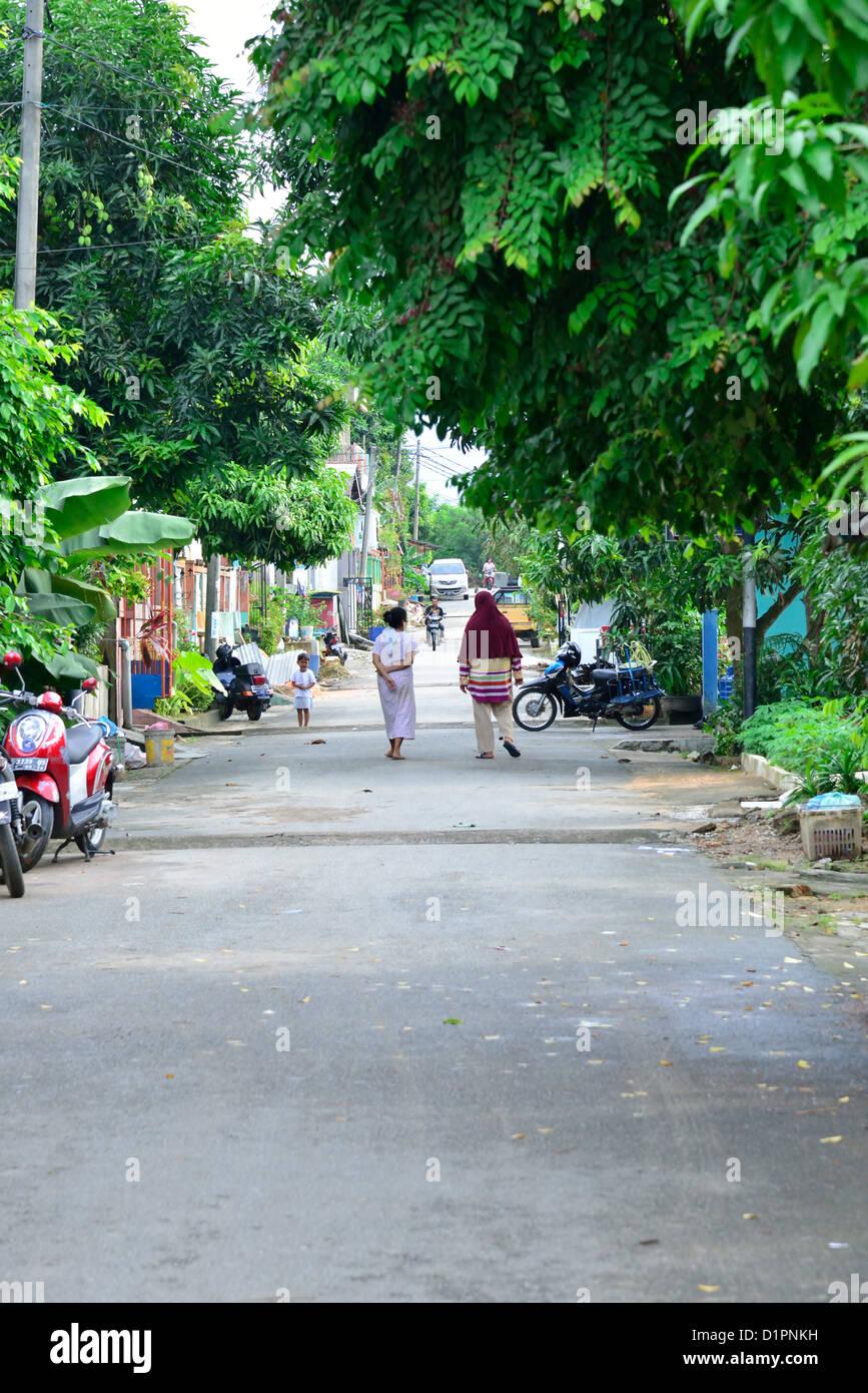 An Indonesian village street scene Stock Photo - Alamy