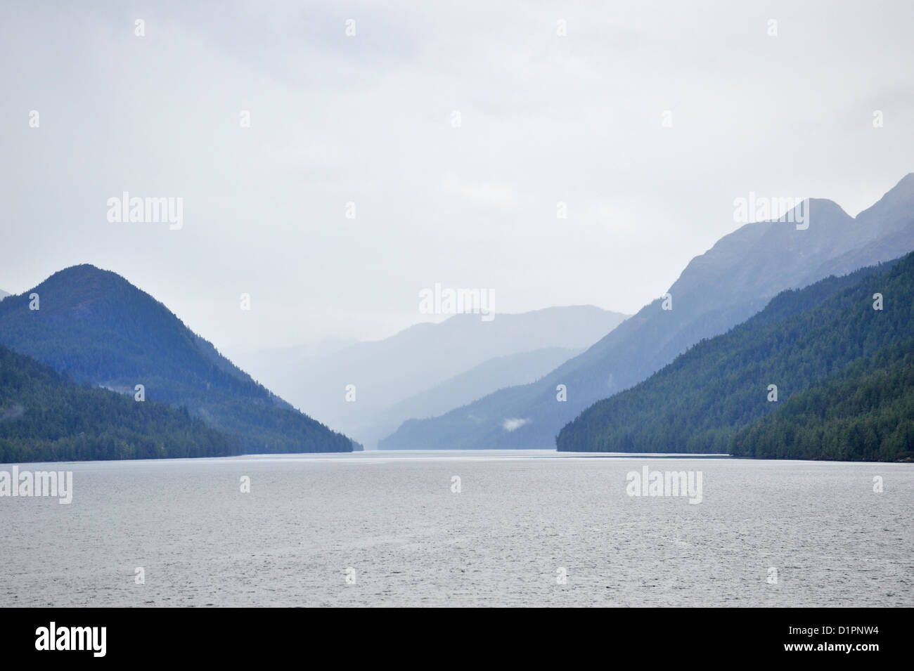 View on the Inside Passage ferry journey near Vancouver Island, British ...